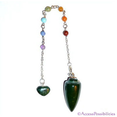 Bloodstone Gemstone Pendulum On Chakra Chain | Pendulum Chakra Bracelet ...